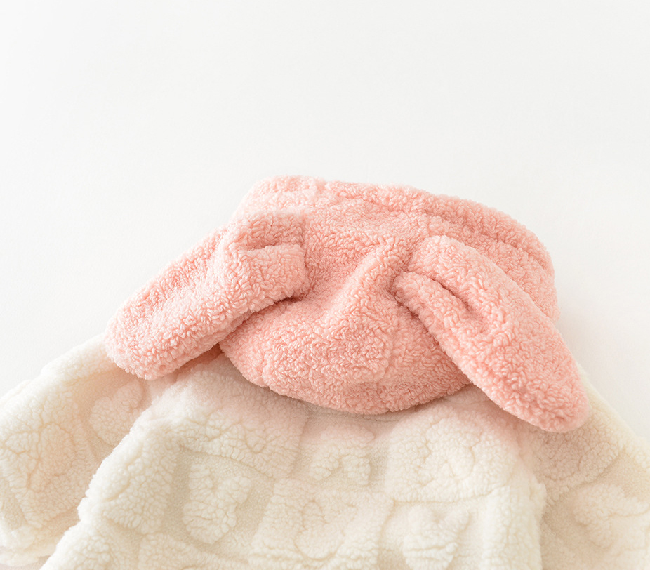 Eschimos de pluș cu elemente 3D și glugă Milk & Honey Bunny - Infant Joy